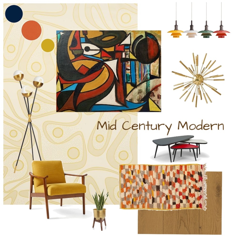Mid Century Modern Interior Design Mood Board by eeliott - Style Sourcebook
