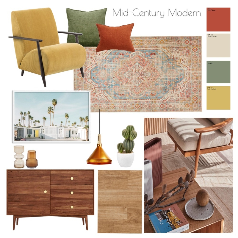Mid-Century Modern Interior Design Mood Board by Megan Woodgate ...