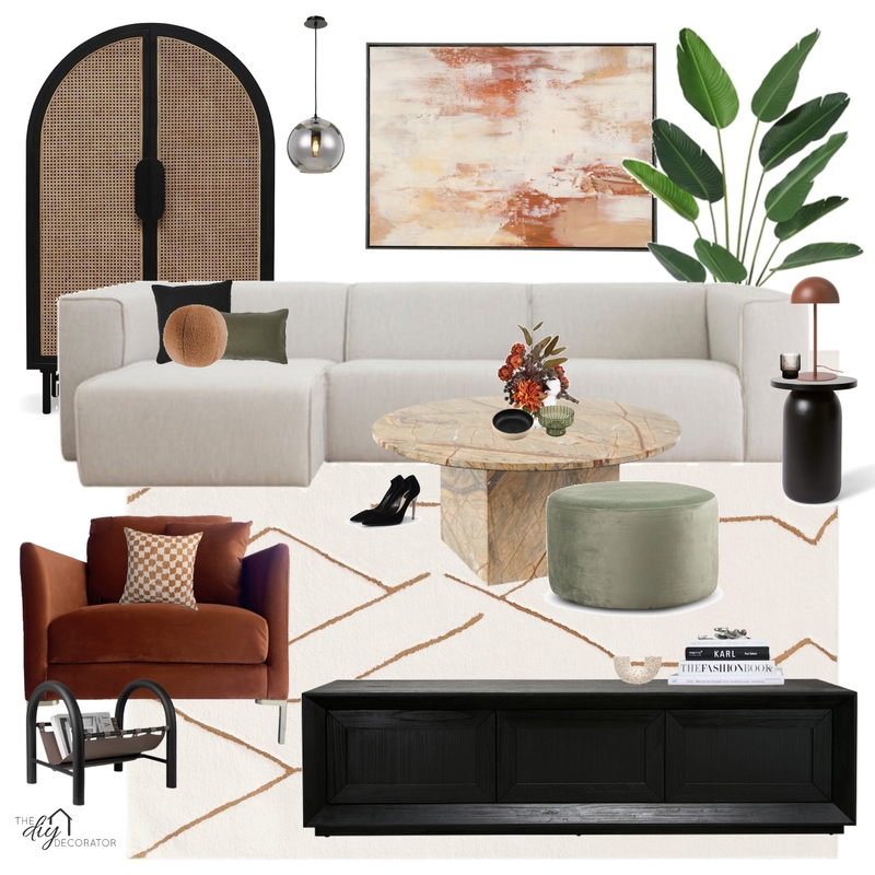 Warm living Interior Design Mood Board by Thediydecorator - Style ...
