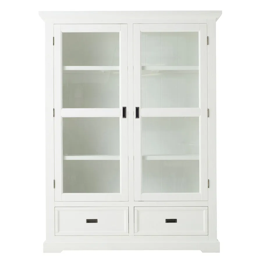 Hamptons Double Display Unit in Acacia White by OZ Design - Style ...
