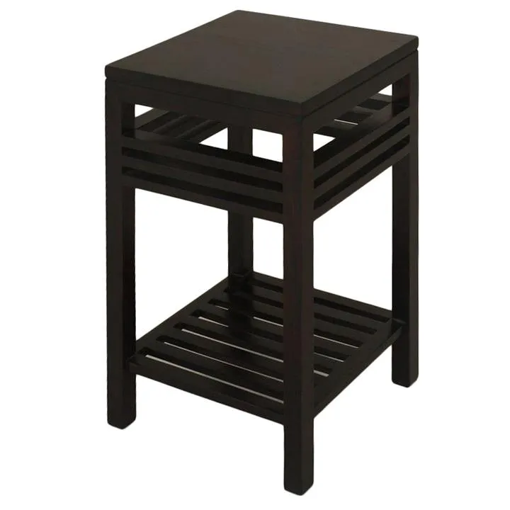 Holland Mahogany Timber Side Table with Shelf, Chocolate by Centrum ...