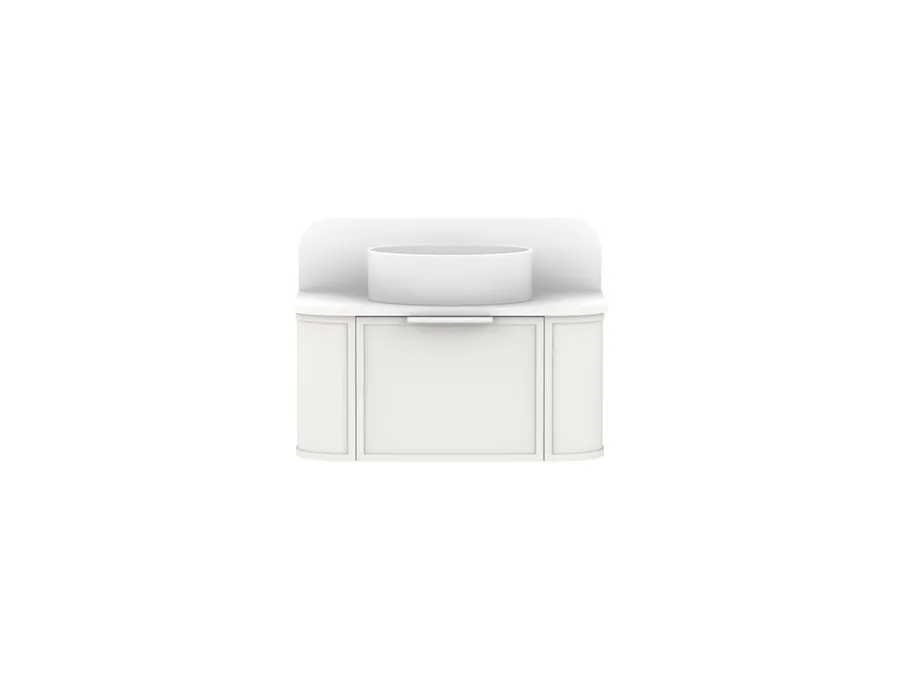 Flo 750 Centre Bowl Vanity, Aston White by ADP - Style Sourcebook