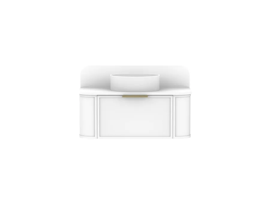 Flo 900 Centre Bowl Vanity, Ultra White by ADP - Style Sourcebook