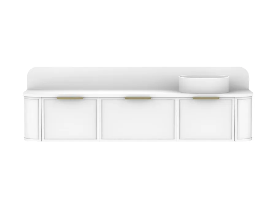 Flo 1800 Offset Bowl Vanity, Ultra White by ADP - Style Sourcebook