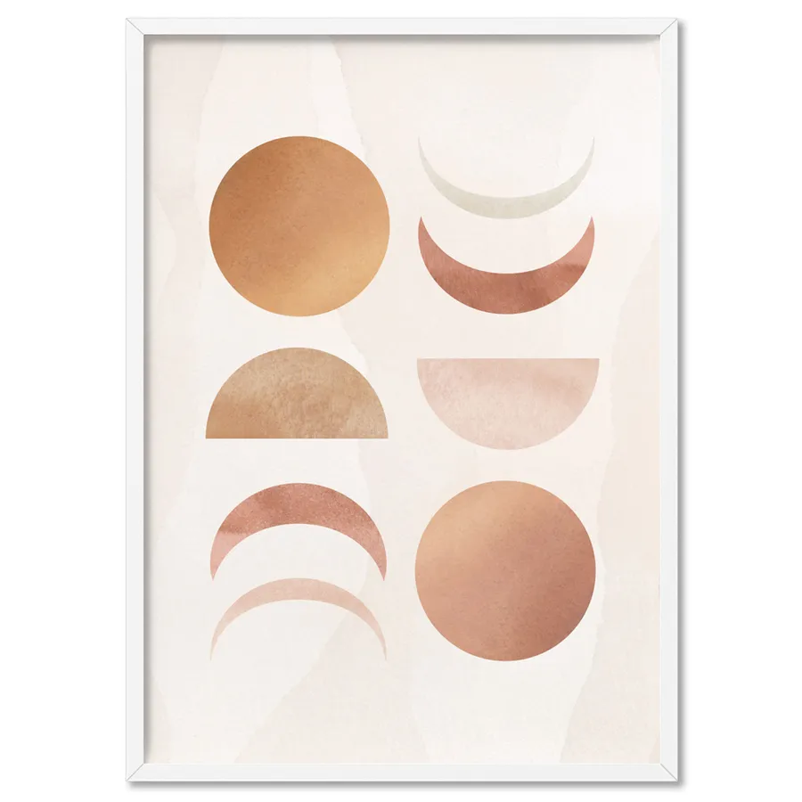 Boho Sun Moon Phases in Watercolour I - Art Print by Print and Proper ...