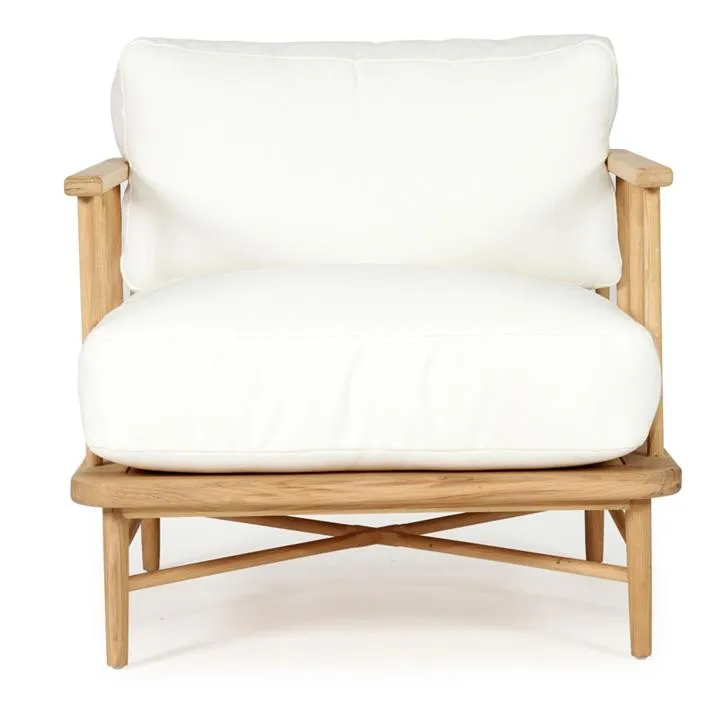 Leicester American Oak Timber Armchair with Cushion by Ambience ...