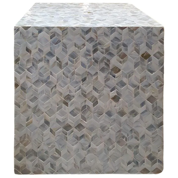 Dominic Capiz Shell Square Accent Stool / Side Table by Casa Uno ...