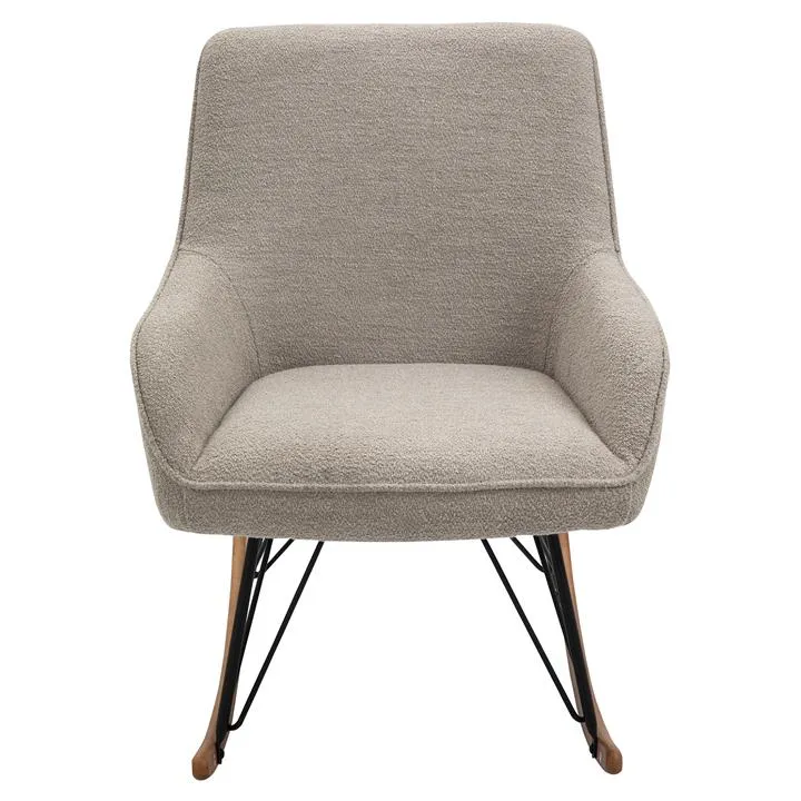 Tifiny Boucle Fabric Rocking Chair, Latte by Charming Living - Style ...