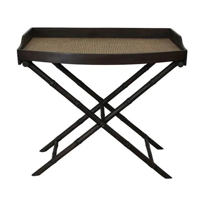 Lawrence Rattan & Wood Tray Table by Provencal Treasures - Style Sourcebook