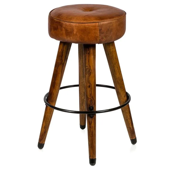 Infinity Rosewood & Leather Counter Stool by Casa Sano - Style Sourcebook
