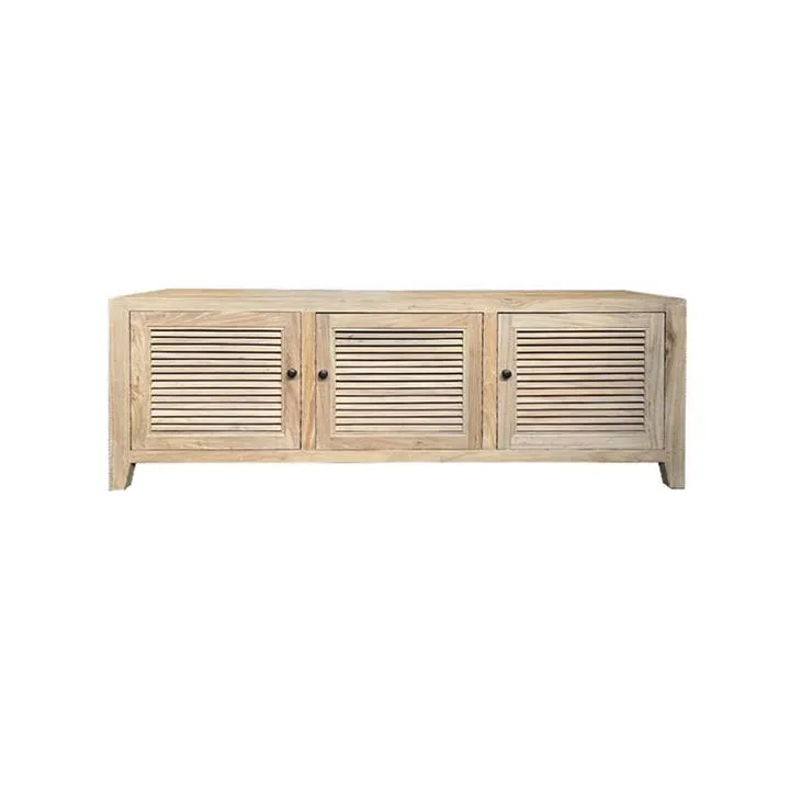 Lairoux Reclaimed Elm Timber 3 Door Low TV Unit, 160cm by Montego ...