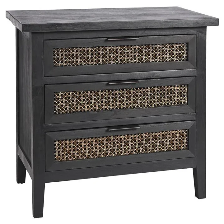 Raffles Timber & Rattan Bedside Table by Canvas Sasson - Style Sourcebook