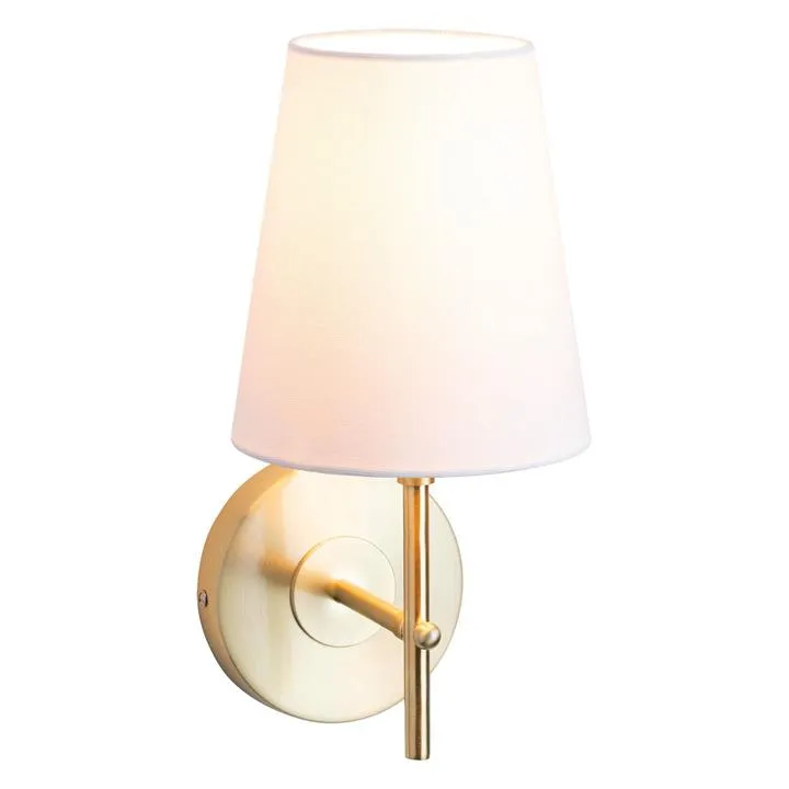 Wilshire Metal Wall Light, Brushed Brass by Mercator - Style Sourcebook