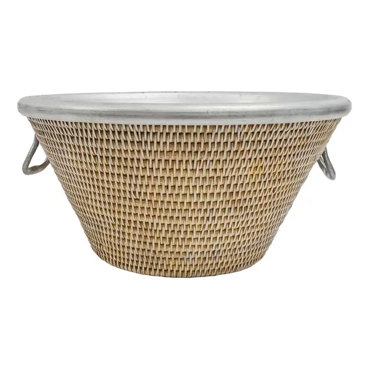 Monterey Rattan & Zinc Champagne Cooler, White Wash by Hearth & Home ...