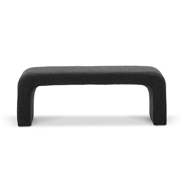 Harper Boucle Fabric Arch Bench Seat, 120cm, Charcoal by FLH - Style ...