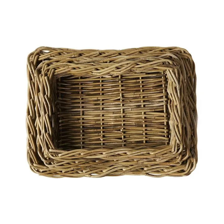 Conran 3 Piece Cane Rectangular Tray by Wicka - Style Sourcebook