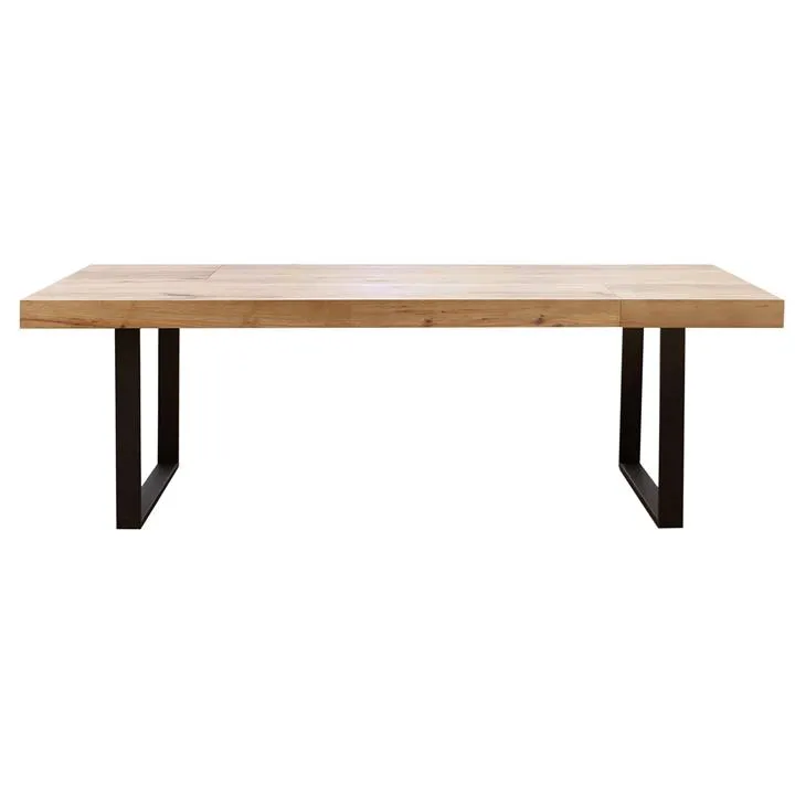 Qudos Oak Timber & Metal Dining Table, 240cm by Dodicci - Style Sourcebook