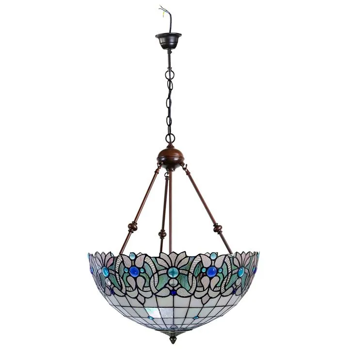 Shelby Tiffany Style Stained Glass Uplighter Pendant Light by GG Bros ...