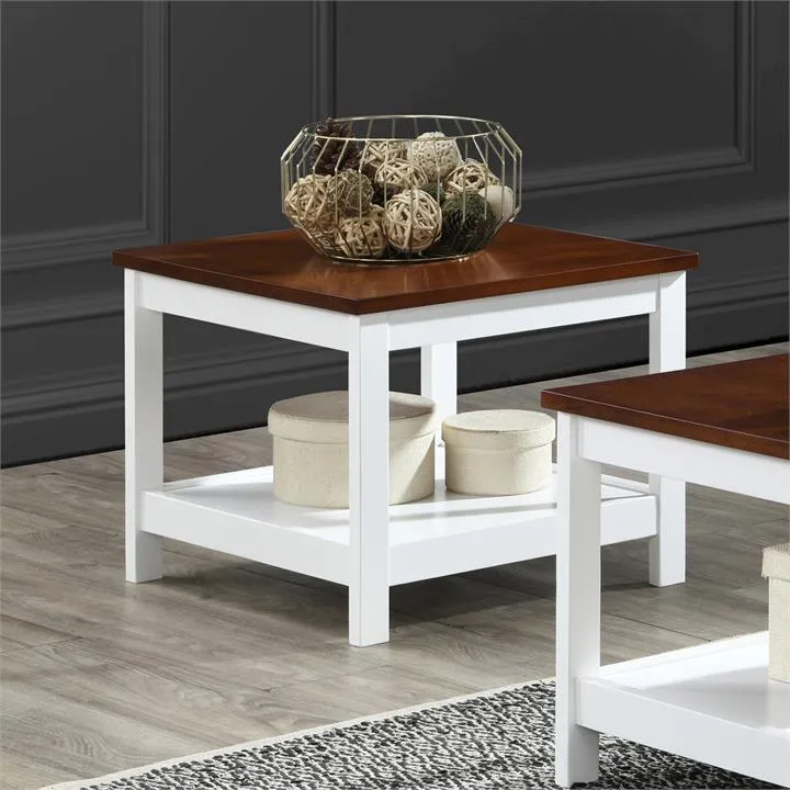 Corinth Timber Lamp Table, Brown / White by Jays Furniture - Style ...