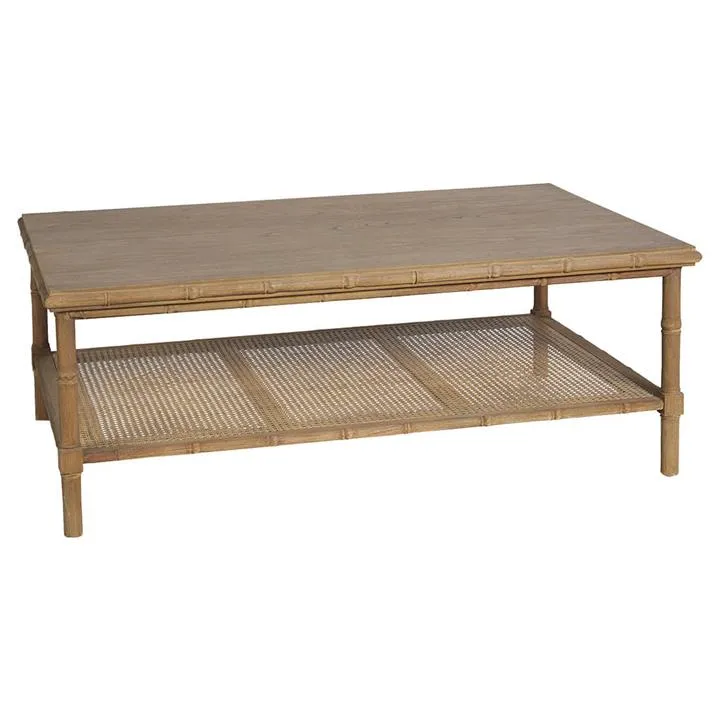 Hampshire Timber & Rattan Coffee Table, 120cm by Canvas Sasson - Style ...