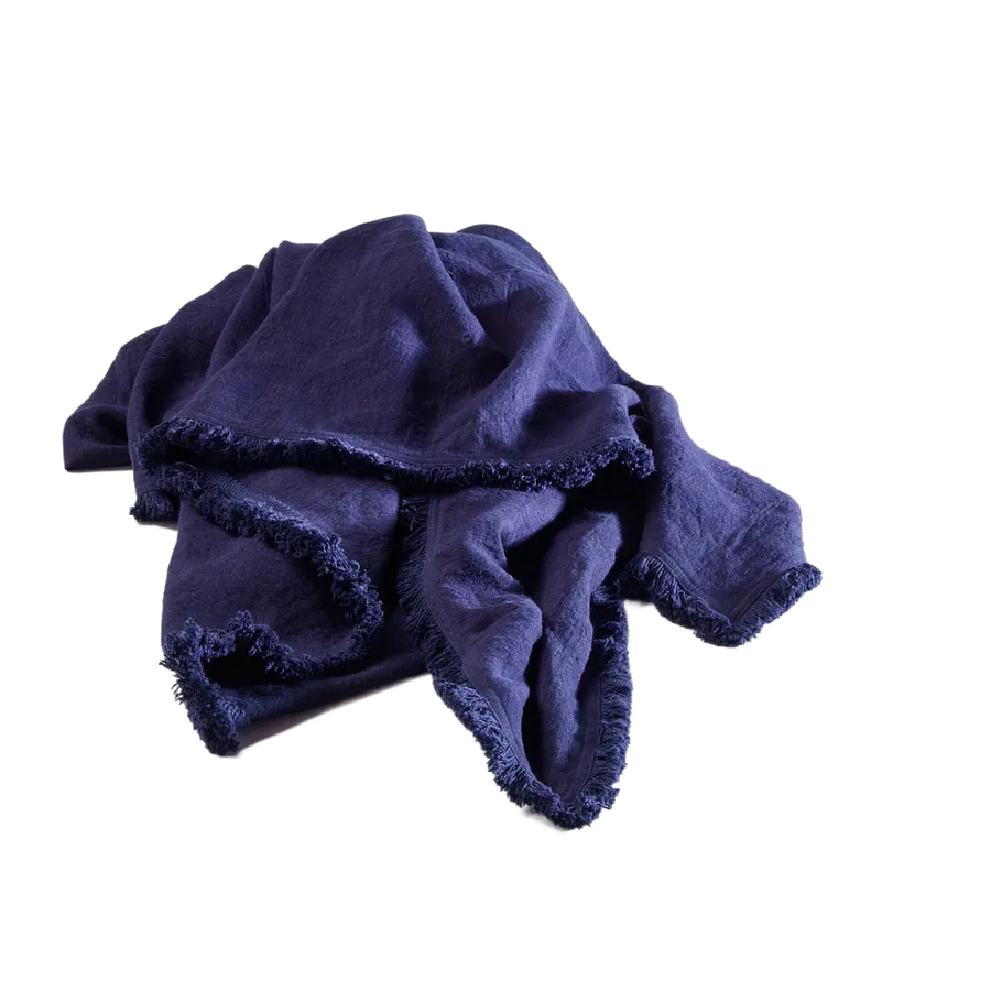 Luca® Boho Linen Throw - Navy by Eadie Lifestyle - Style Sourcebook