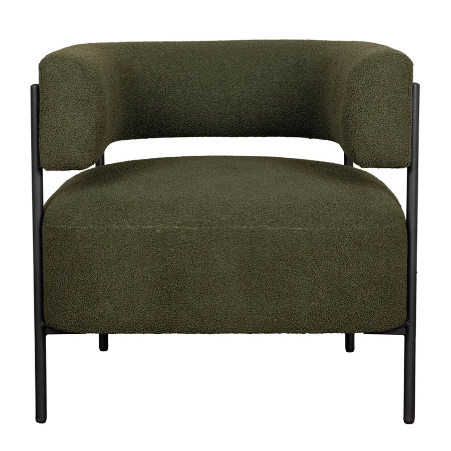 Teo Chair - Boucle Curl Olive Green by Urban Road - Style Sourcebook