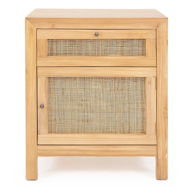Laguna Wood & Rattan Bedside Table, Natural by Ambience Interiors ...